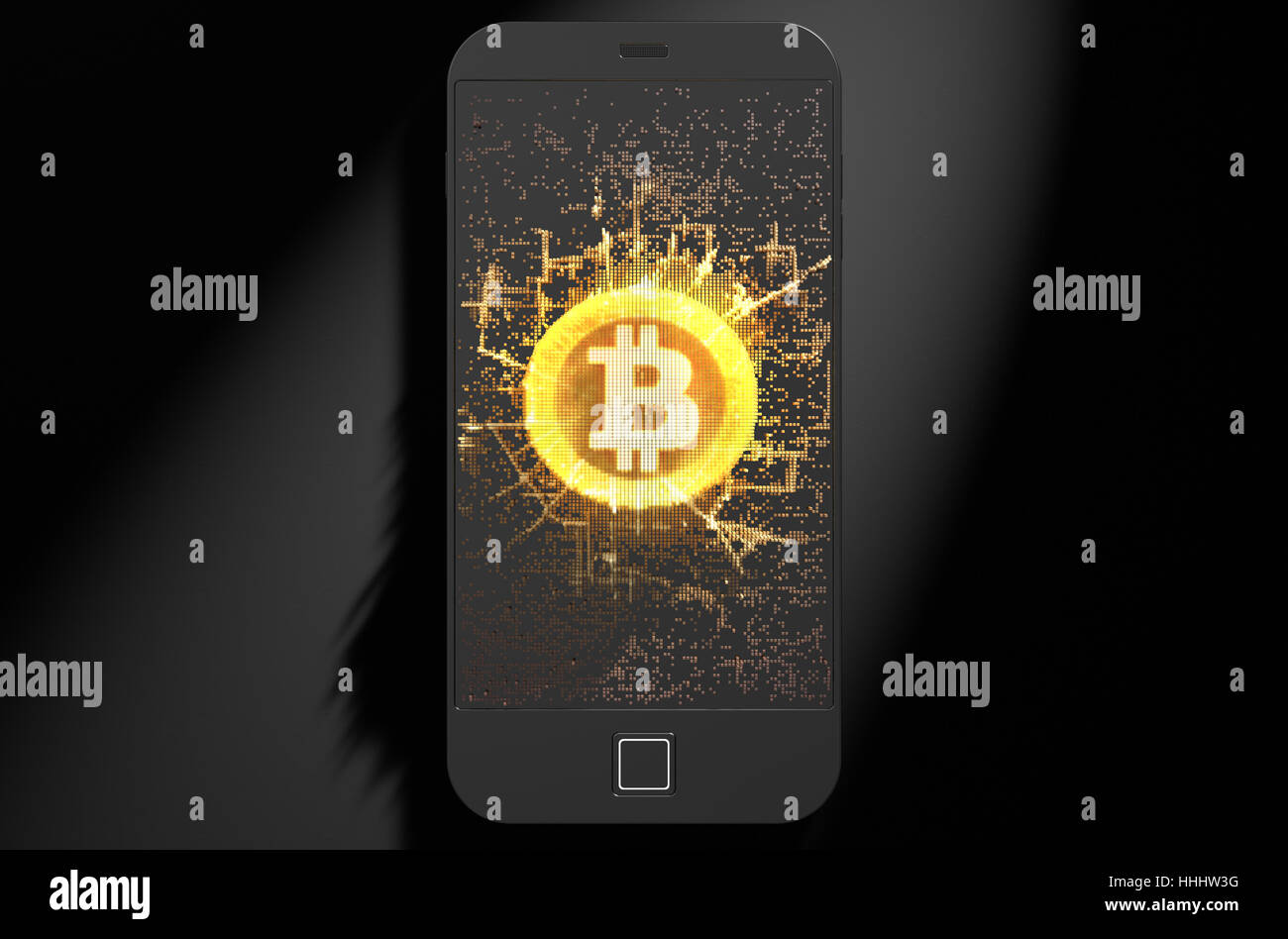 A 3D render of a microscopic closeup concept of small cubes in a random ...