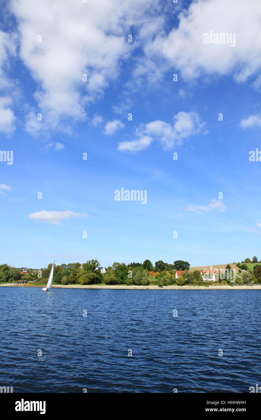 artificial lake, yacht, sailing boat, sailboat, dam, rowing boat, boat ...