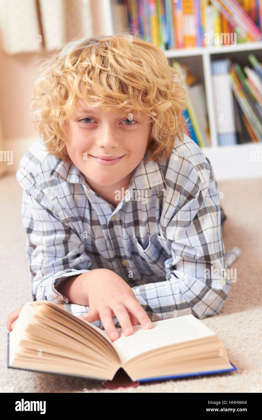 at home, story, bedroom, reading, literacy, boy, lad, male youngster ...