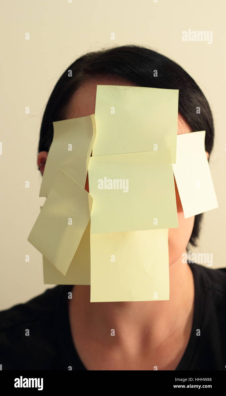 woman, note, memo, slip, portrait, memory, empty, remembering, remind ...