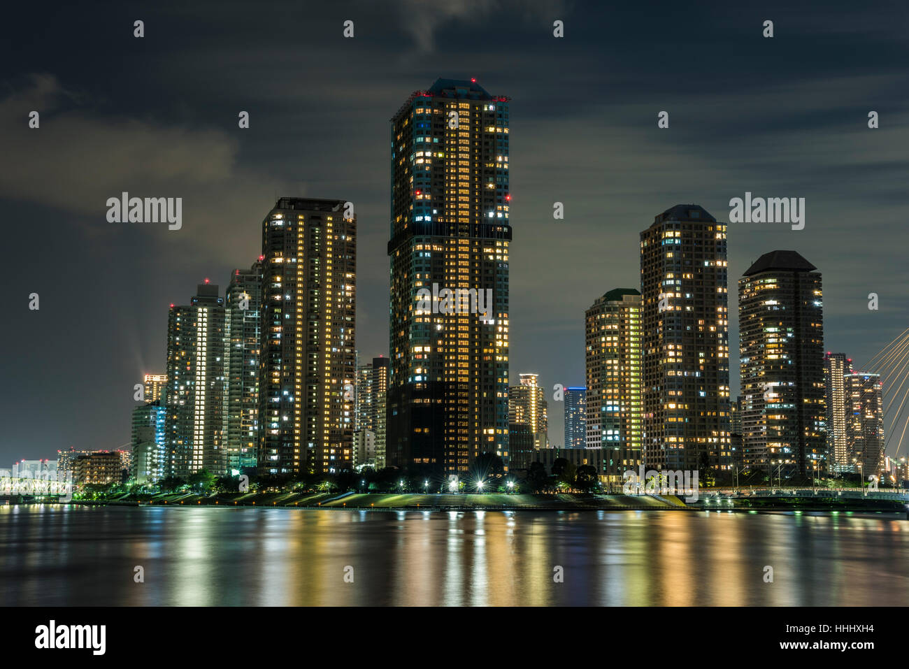 Tsukudajima at Night, Chuo-Ku, Tokyo, Japan Stock Photo - Alamy