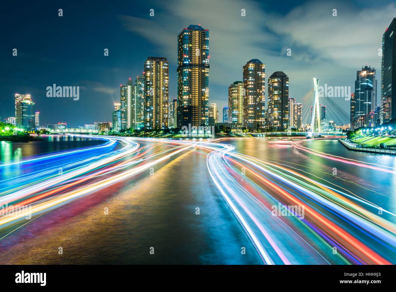 Tsukudajima at Night, Chuo-Ku, Tokyo, Japan Stock Photo - Alamy