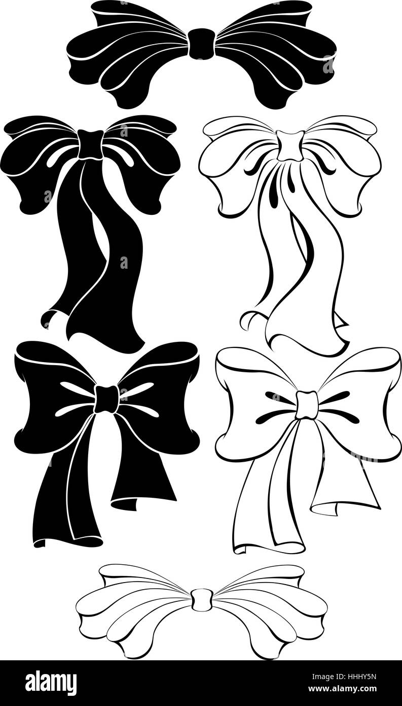 Bow line art on Stock Vector Images - Alamy