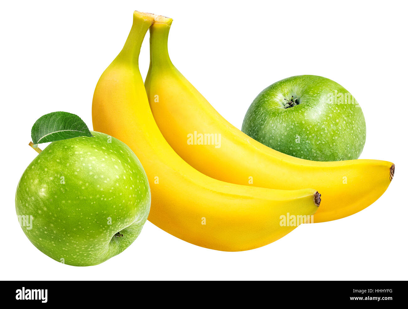 Banana and apple isolated on white background Stock Photo - Alamy
