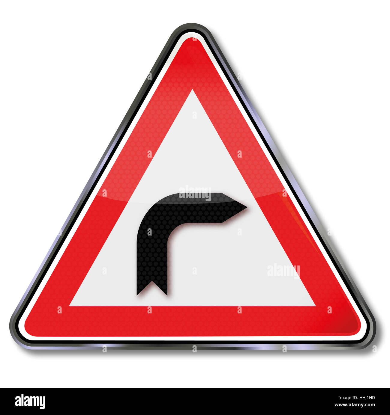 road sign right turn Stock Photo - Alamy