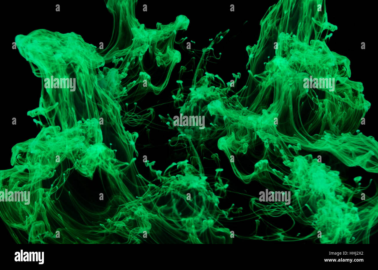 pollution and intoxication theme shows floating vibrant color strings ...