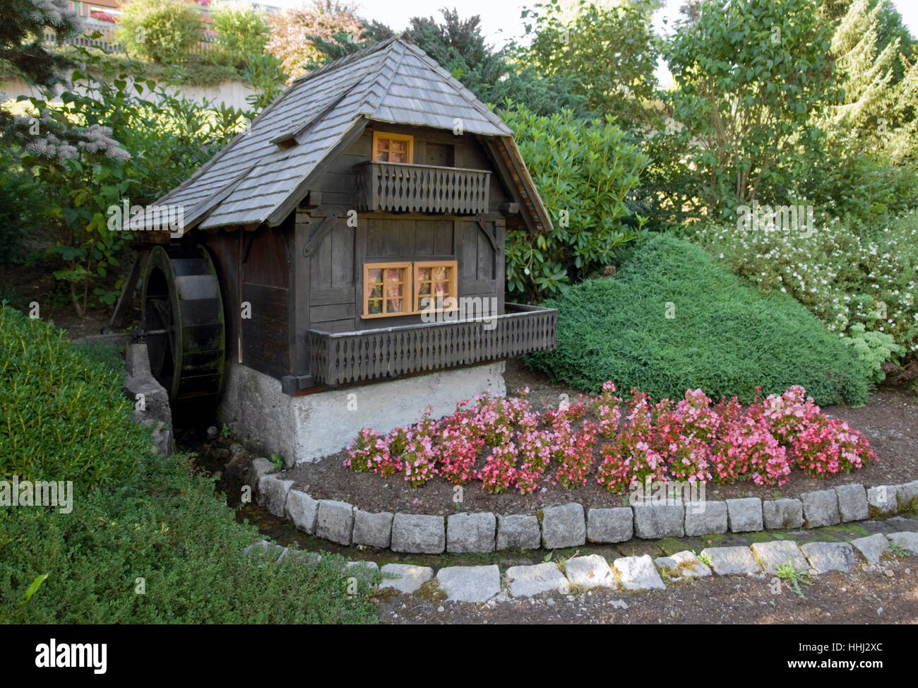 small, tiny, little, short, decoration, black forest, water wheel ...