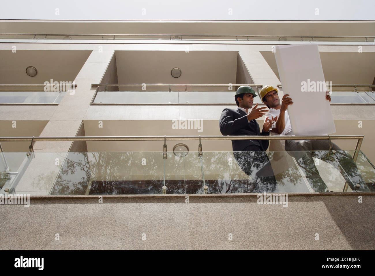 Architects looking at plans Stock Photo - Alamy