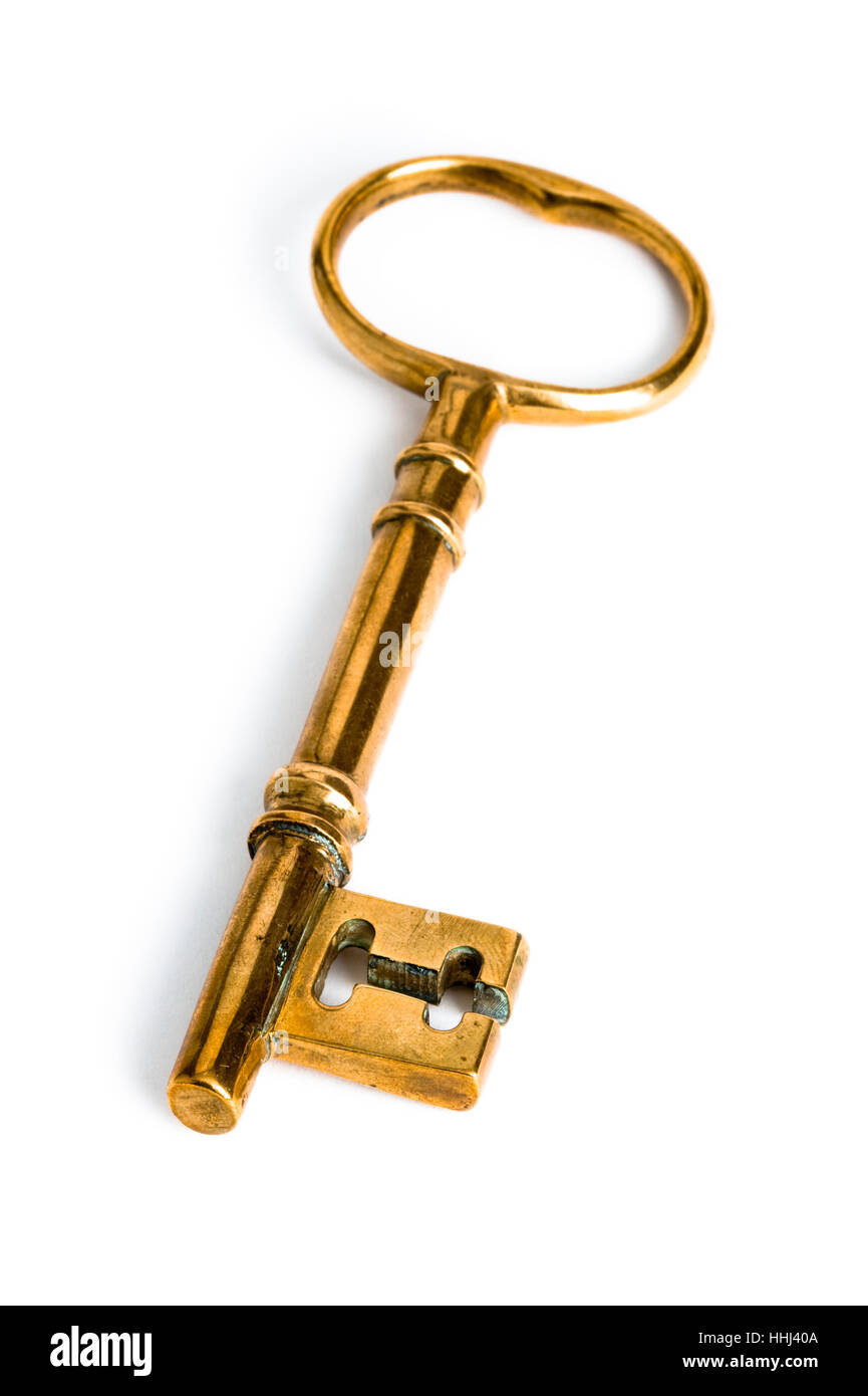 isolated, vintage, golden, bright, shiny, key, old, gold, isolated ...