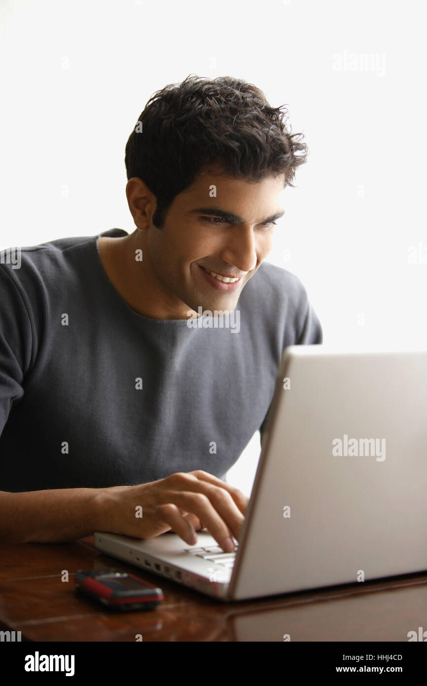 man at laptop Stock Photo - Alamy
