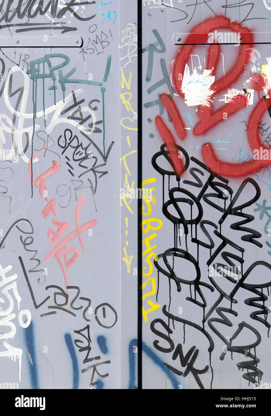 tags and graffiti on a wall Stock Photo - Alamy