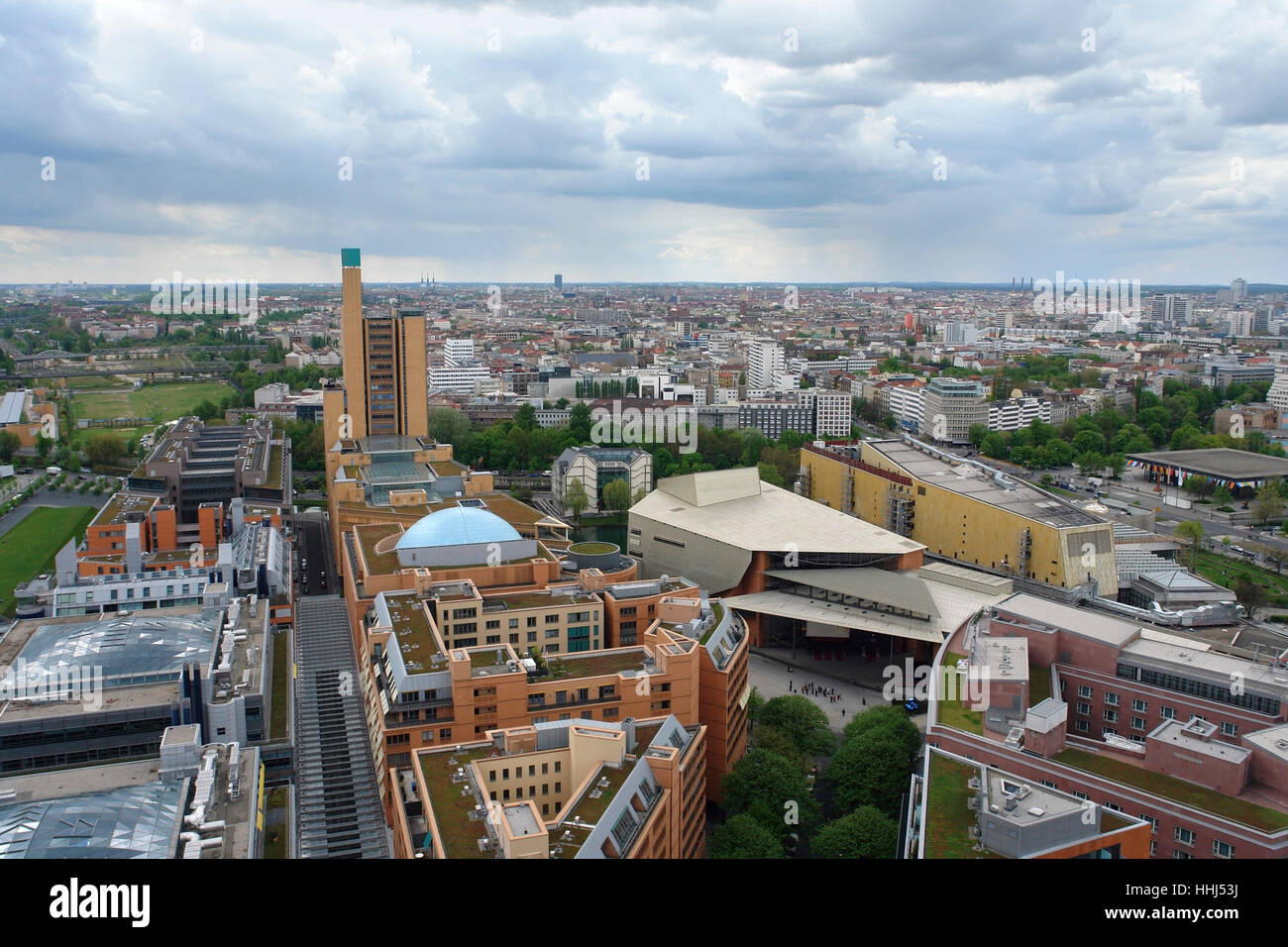 aerial view of Berlin (Germany) from the Daimler-Chrysler building in ...