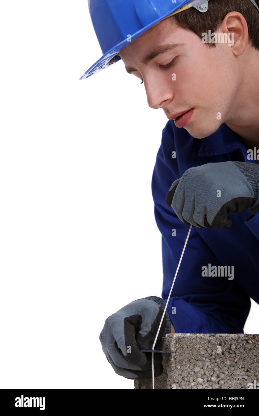 craftsman, tradesman, handicraftsman, cord, cement, block, constructor Stock Photo - Alamy