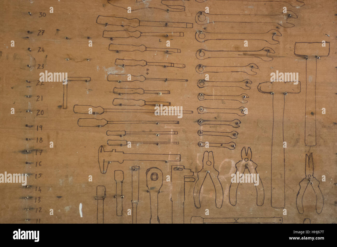 Tool board without tools Stock Photo - Alamy