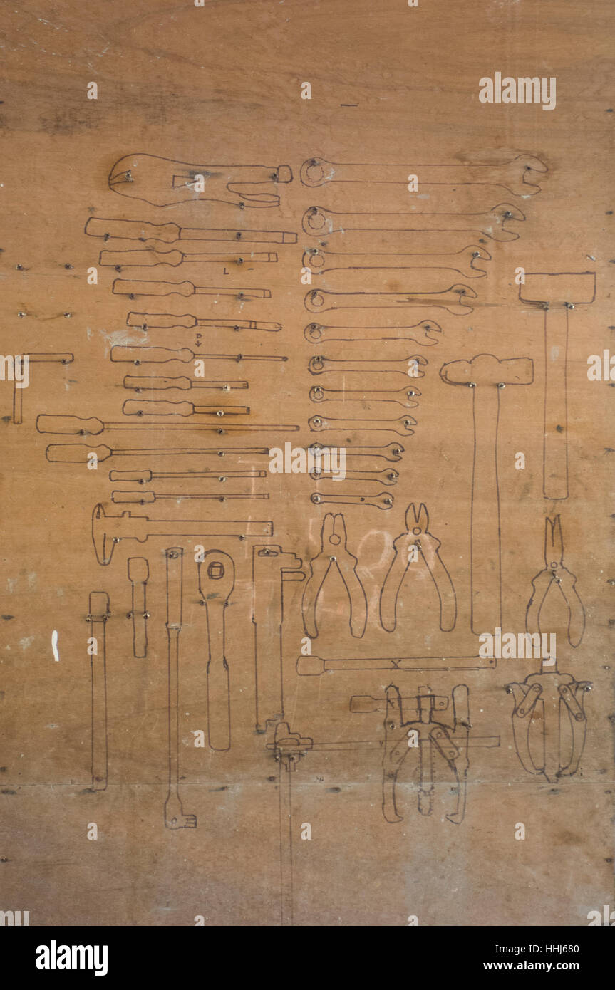 Tool board without tools Stock Photo - Alamy