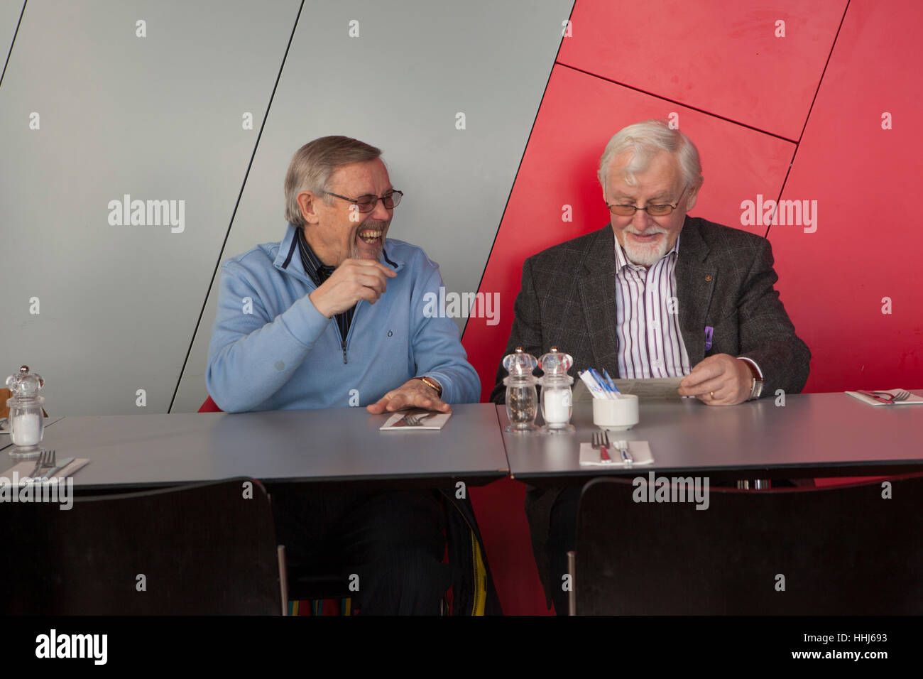 Two elderly men in the discussion Stock Photo - Alamy
