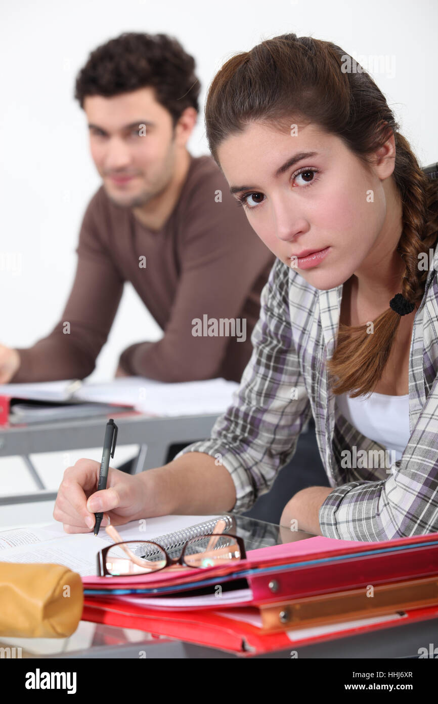 University scholar writes project hi-res stock photography and images ...