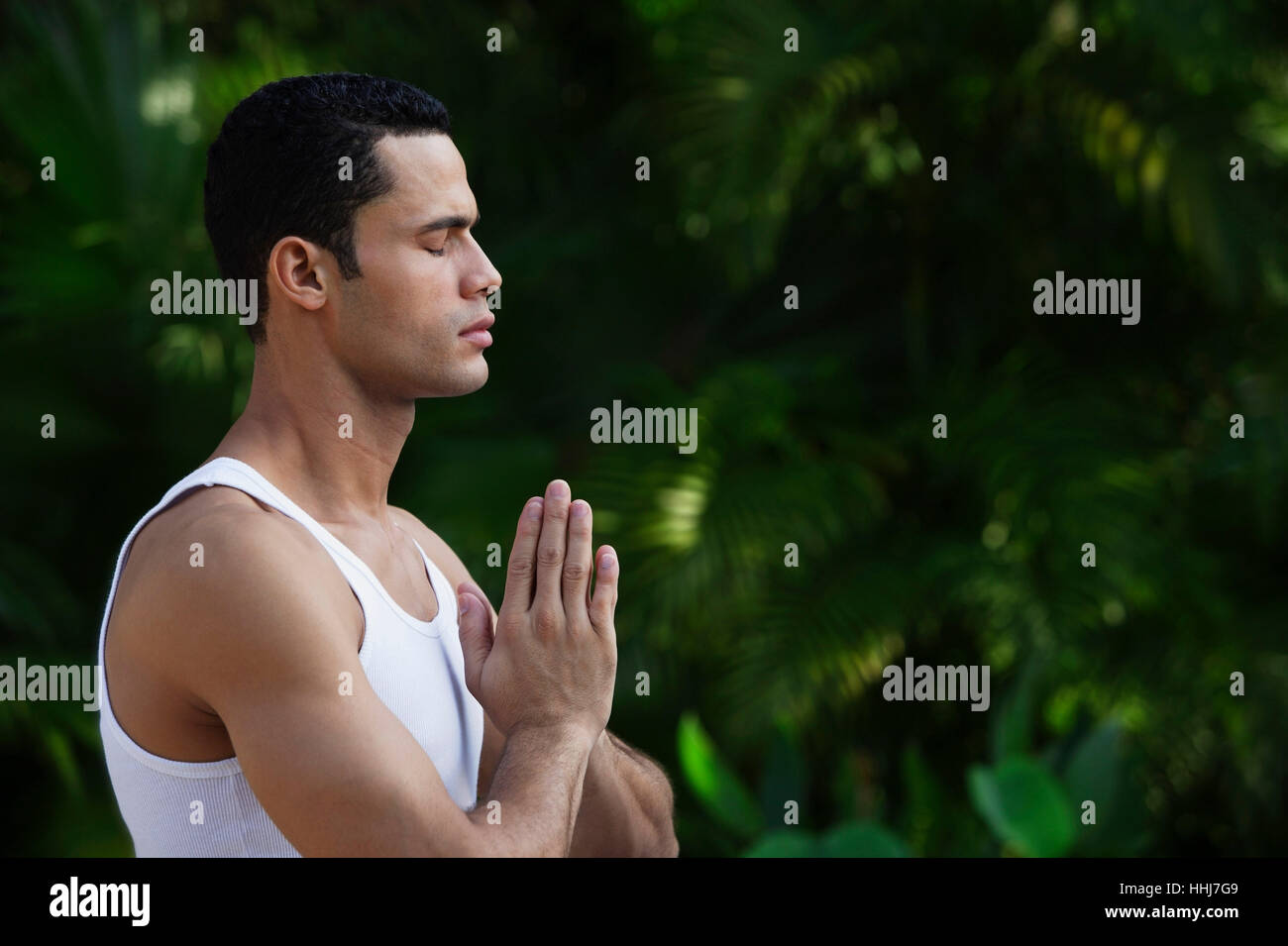 man practicing yoga Stock Photo - Alamy