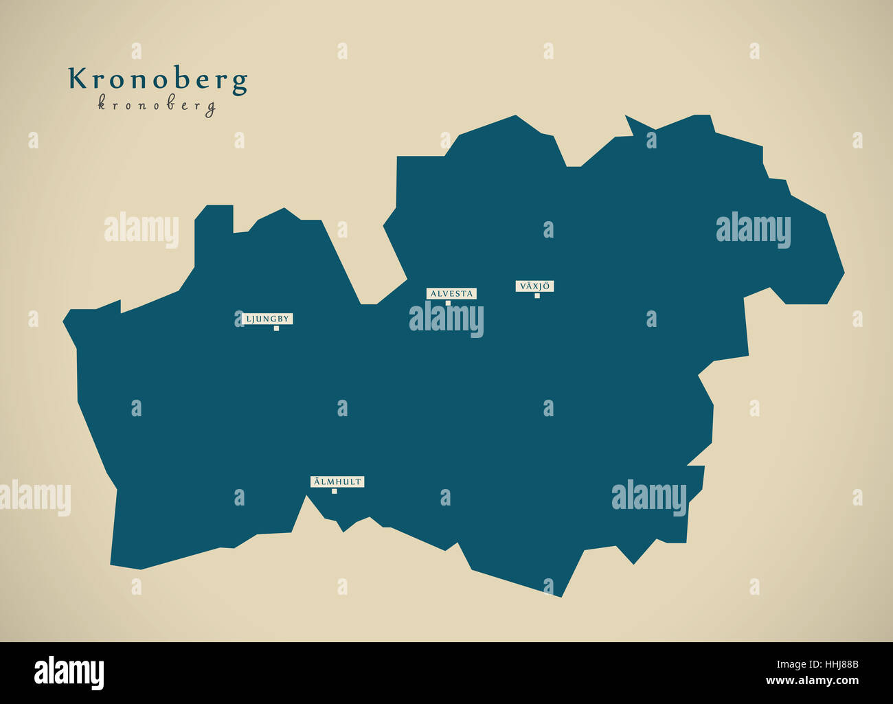 Kronoberg county map hi-res stock photography and images - Alamy
