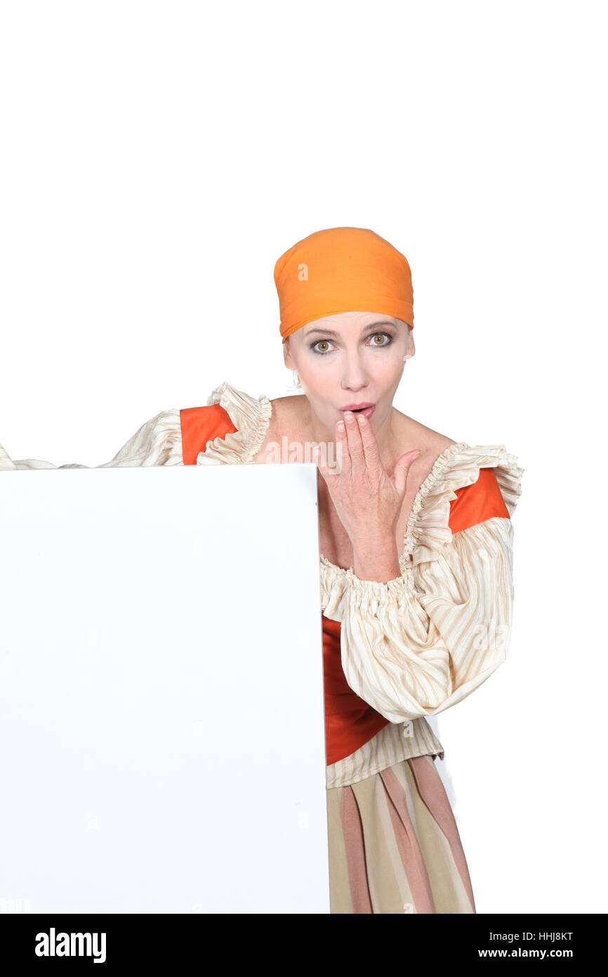 woman, board, female, portrait, blank, european, caucasian, studio ...