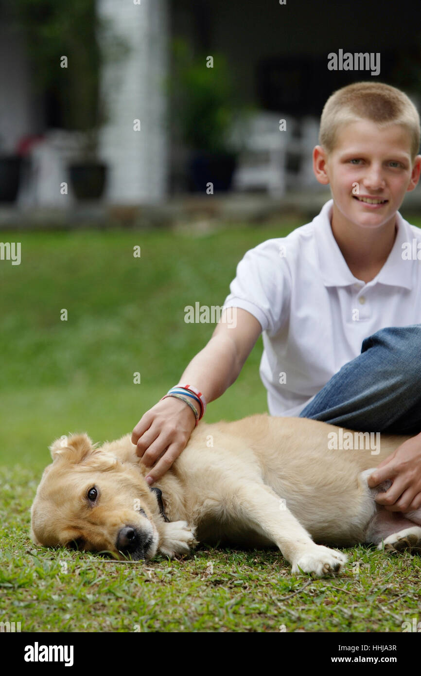 boy with dog Stock Photo - Alamy