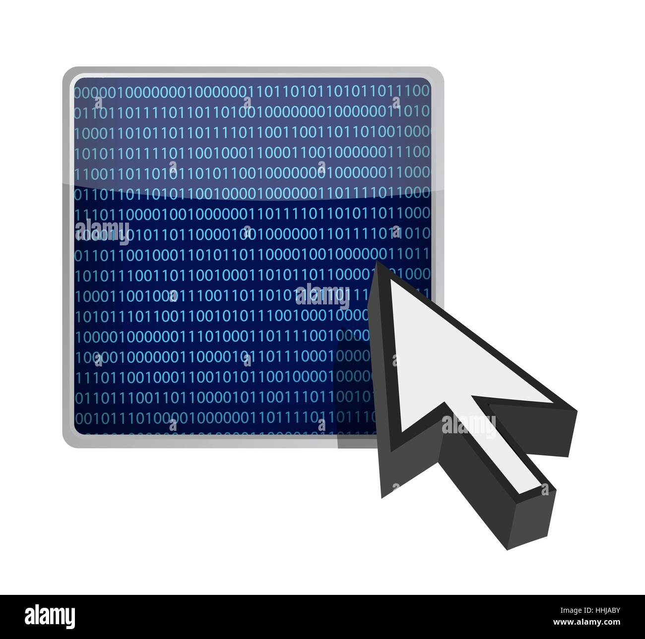 Binary button cursor illustration design over white Stock Photo - Alamy