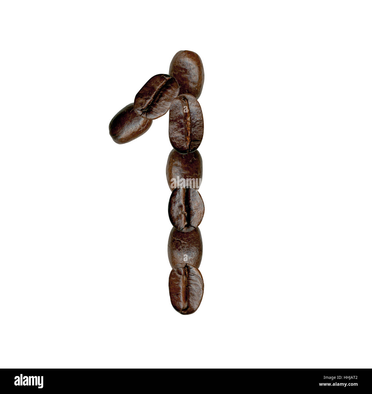 Number One from Coffee Beans. Illustration on white Stock Photo - Alamy