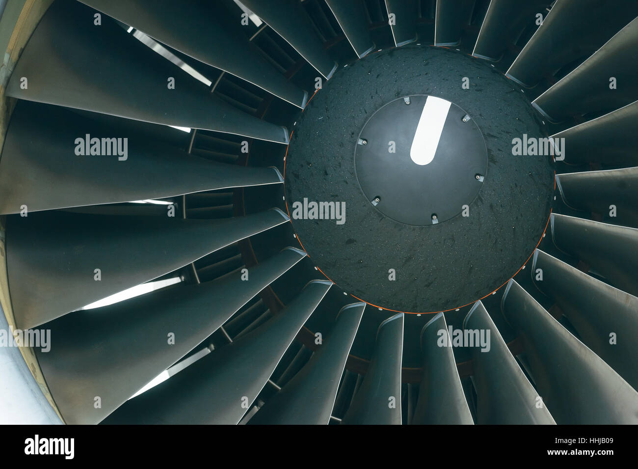 Boeing 767. Screw close-up of a turbofan engine . Russia. Siberia ...