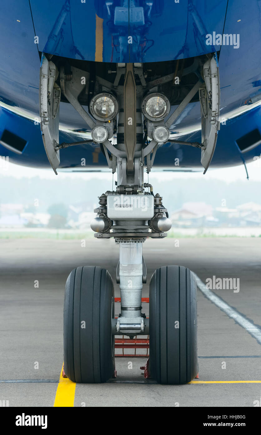 Boeing 767. The front of the chassis. Front view. Russia. Siberia ...