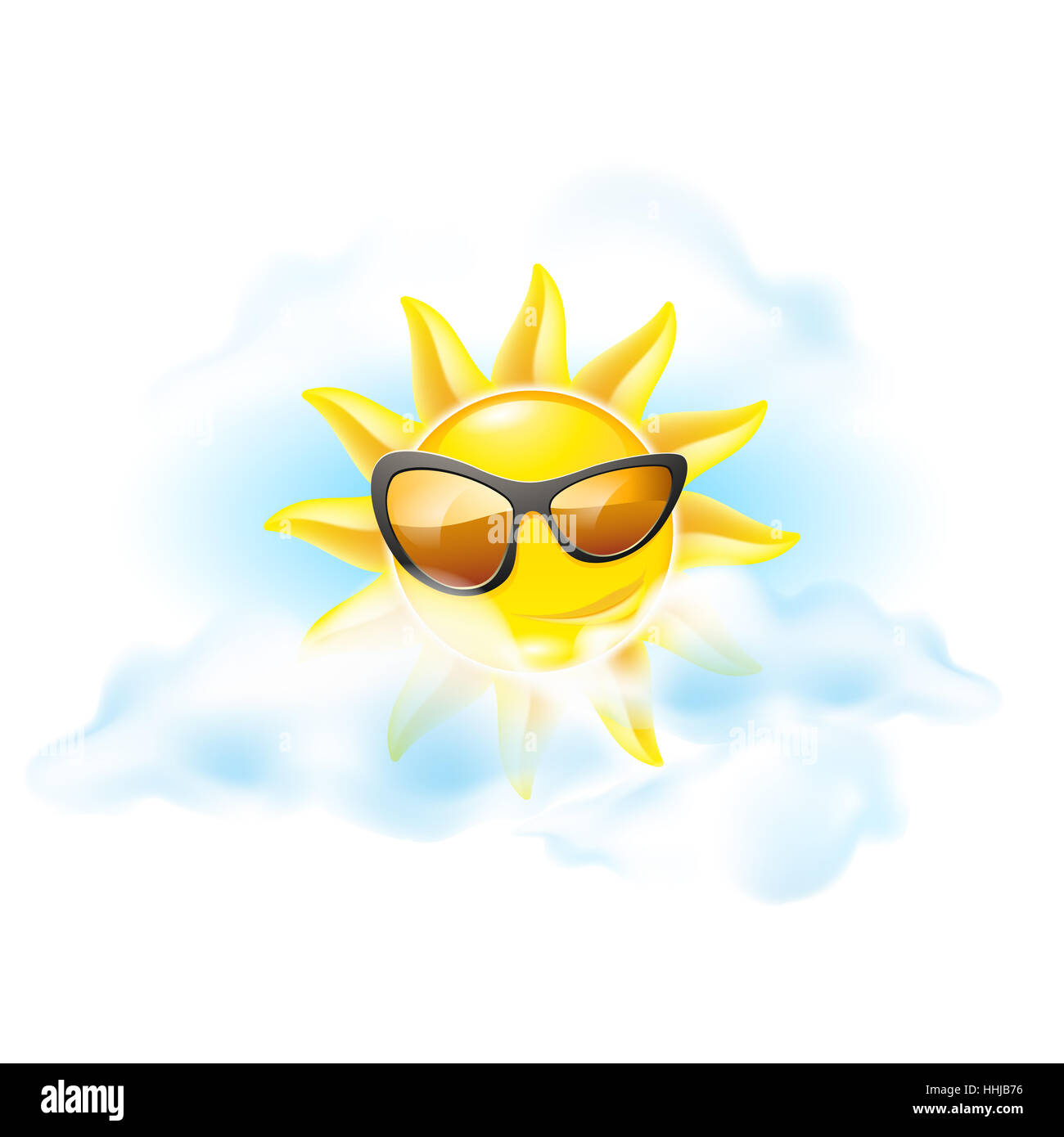Cartoon smiling sun characters sunglasses hi-res stock photography and ...