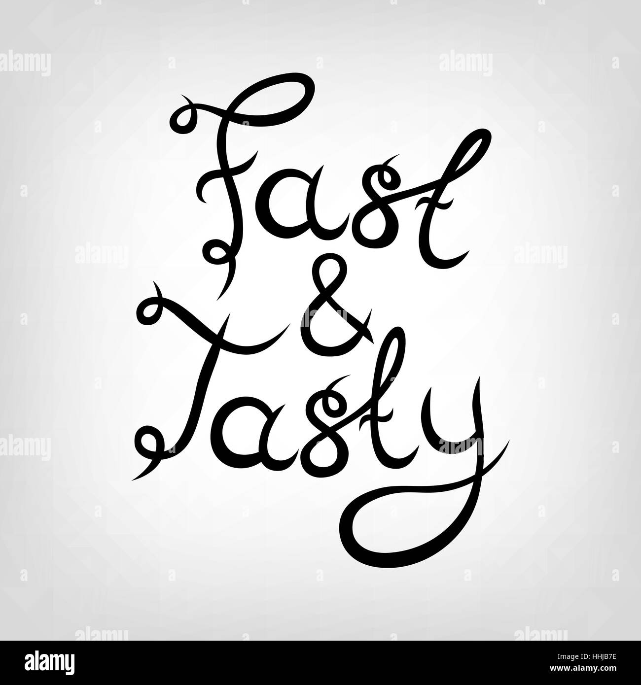 Vector Hand-drawn cute Lettering. Fast and Tasty. Black letters Stock ...
