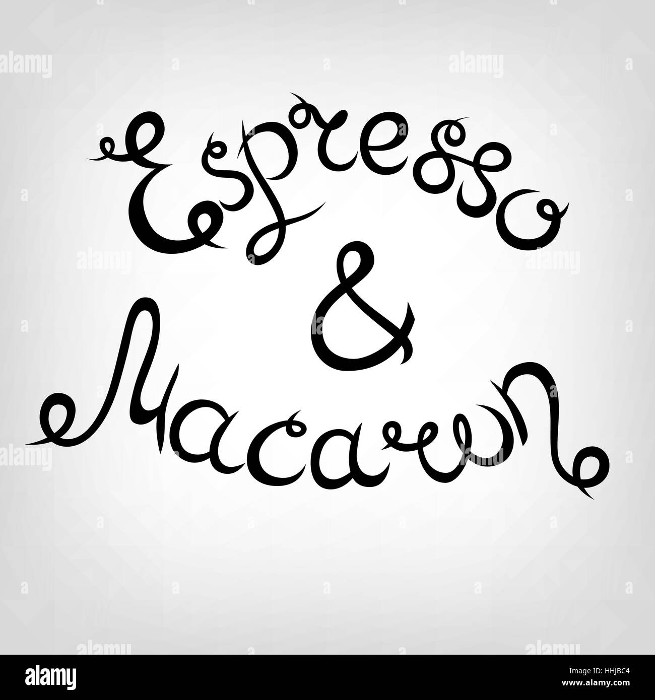 Vector Hand-drawn cute Lettering. Espresso and Macaron. Black letters ...