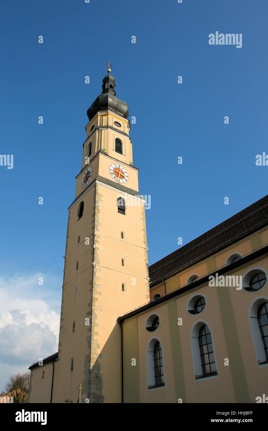 church, bavaria, ascension day, historical, church, clock, bavaria ...