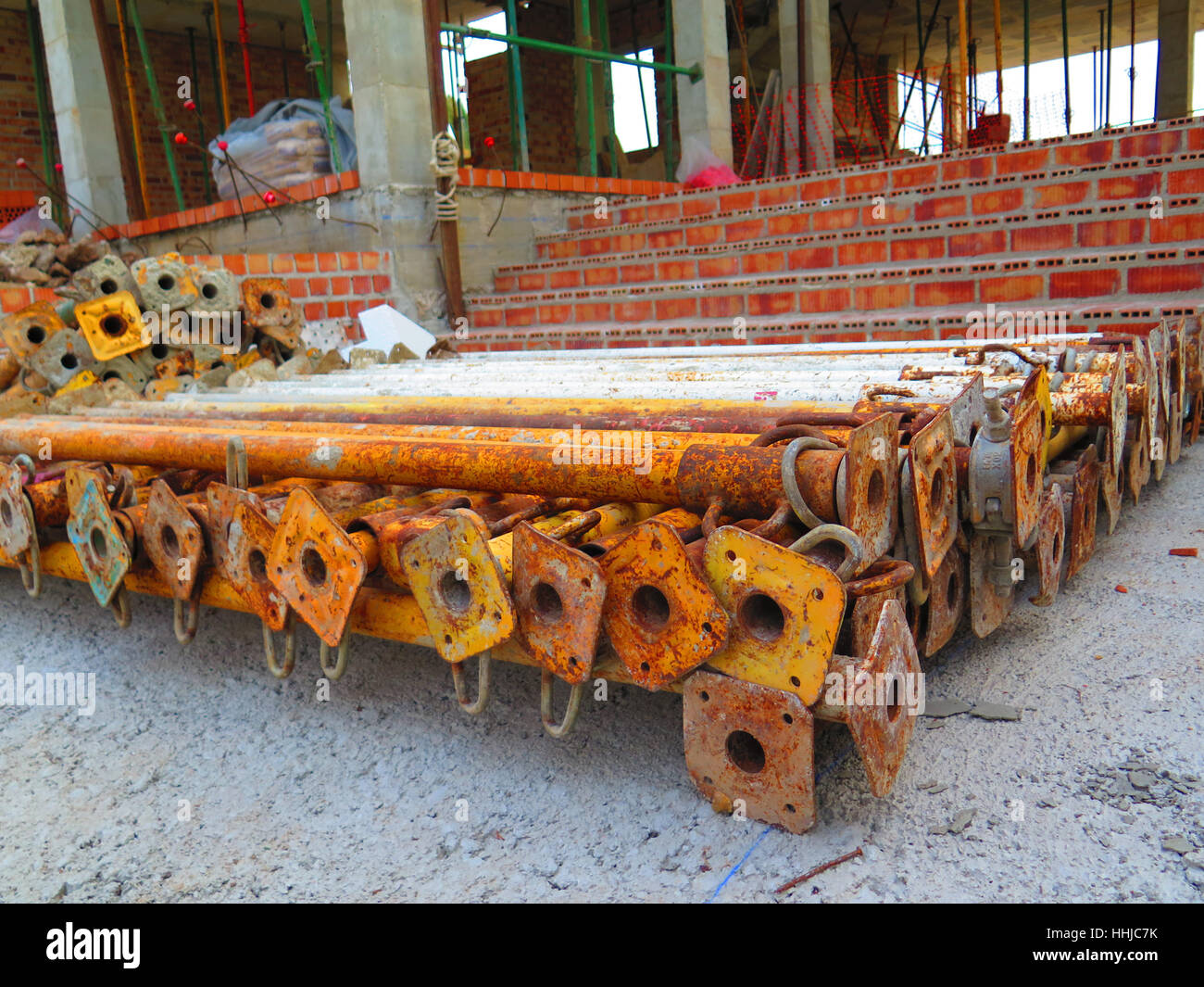 Scaffolding poles on construction site hi-res stock photography and ...