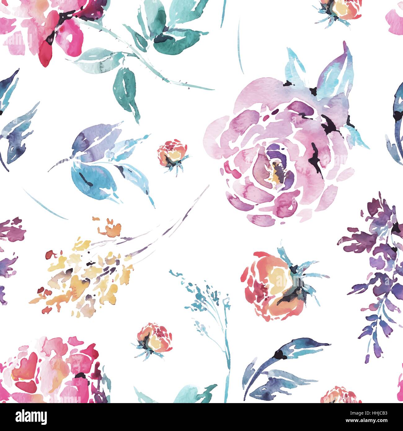 Floral watercolour seamless Stock Vector Images - Alamy