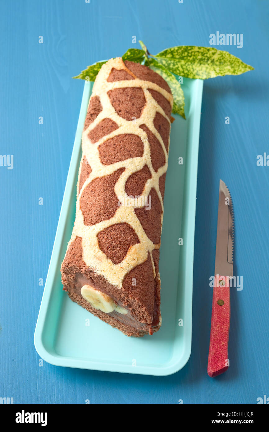 Giraffe swiss roll cake Stock Photo - Alamy
