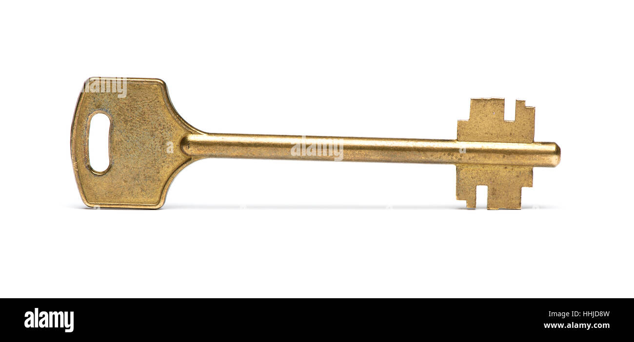 antique golden door key isolated on white background Stock Photo - Alamy