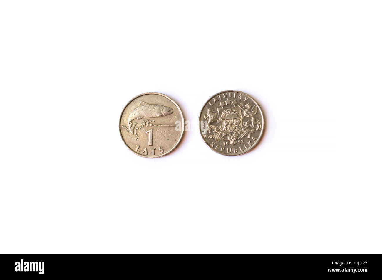 1 Lats coin - Latvijas republika, coins denominations one Lats, heads ...