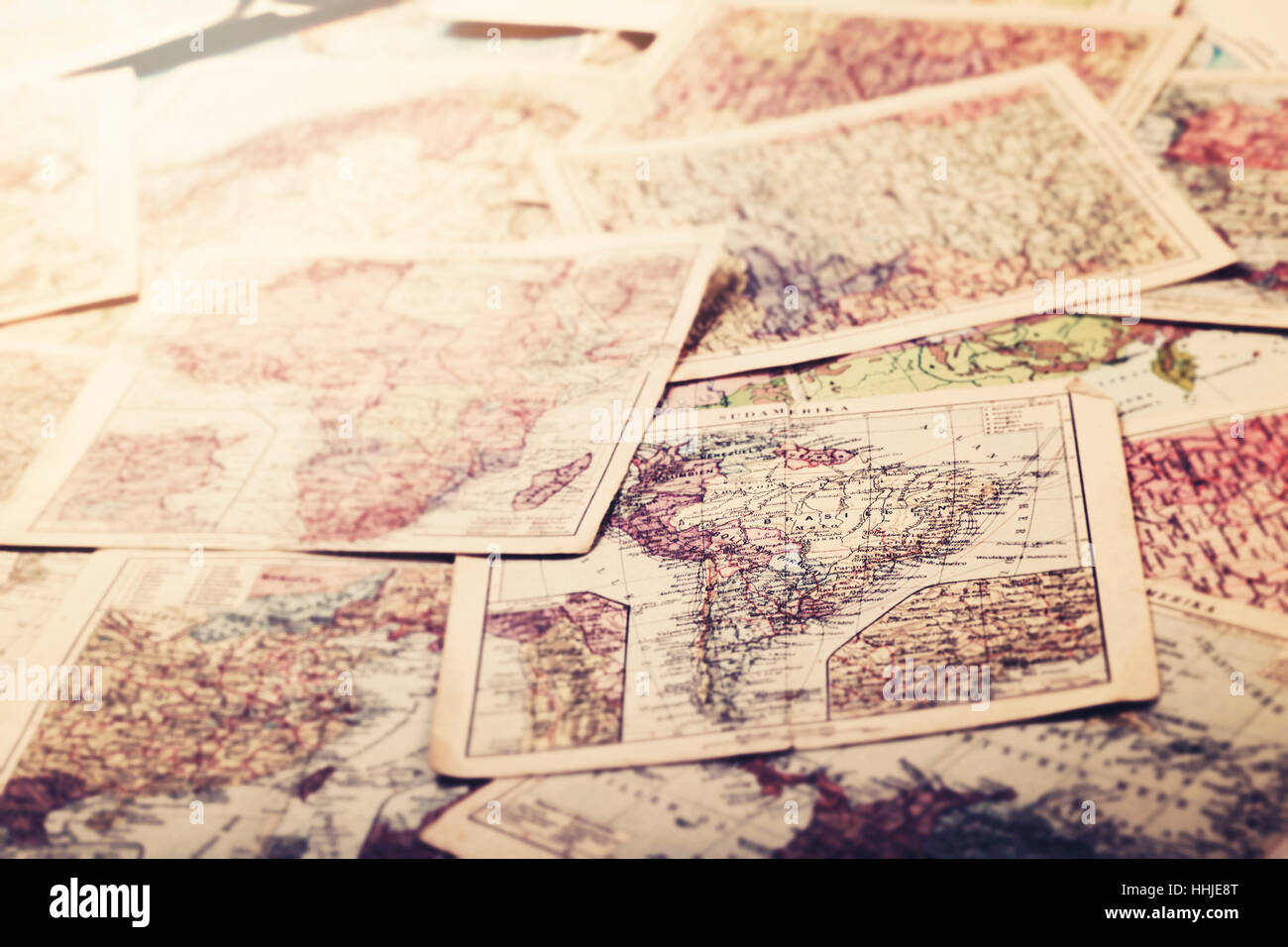 old vintage maps of the world Stock Photo - Alamy