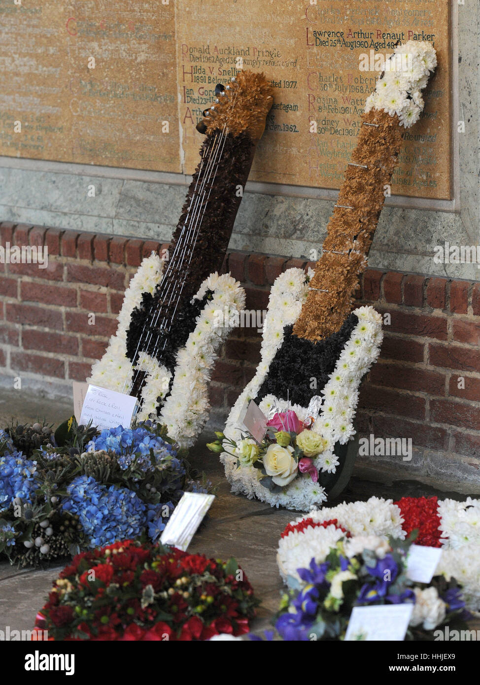 Floral tributes are left for Status Quo guitarist Rick Parfitt at ...