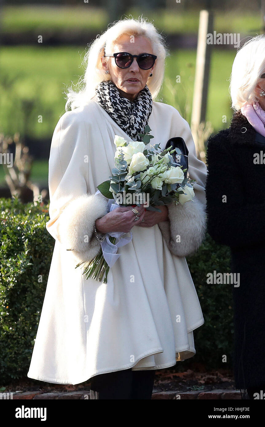 Marietta Boeker arrives at Woking Crematorium for the funeral of her ex ...
