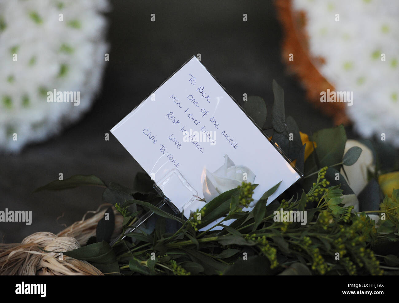 Floral tributes left for Status Quo guitarist Rick Parfitt at Woking ...