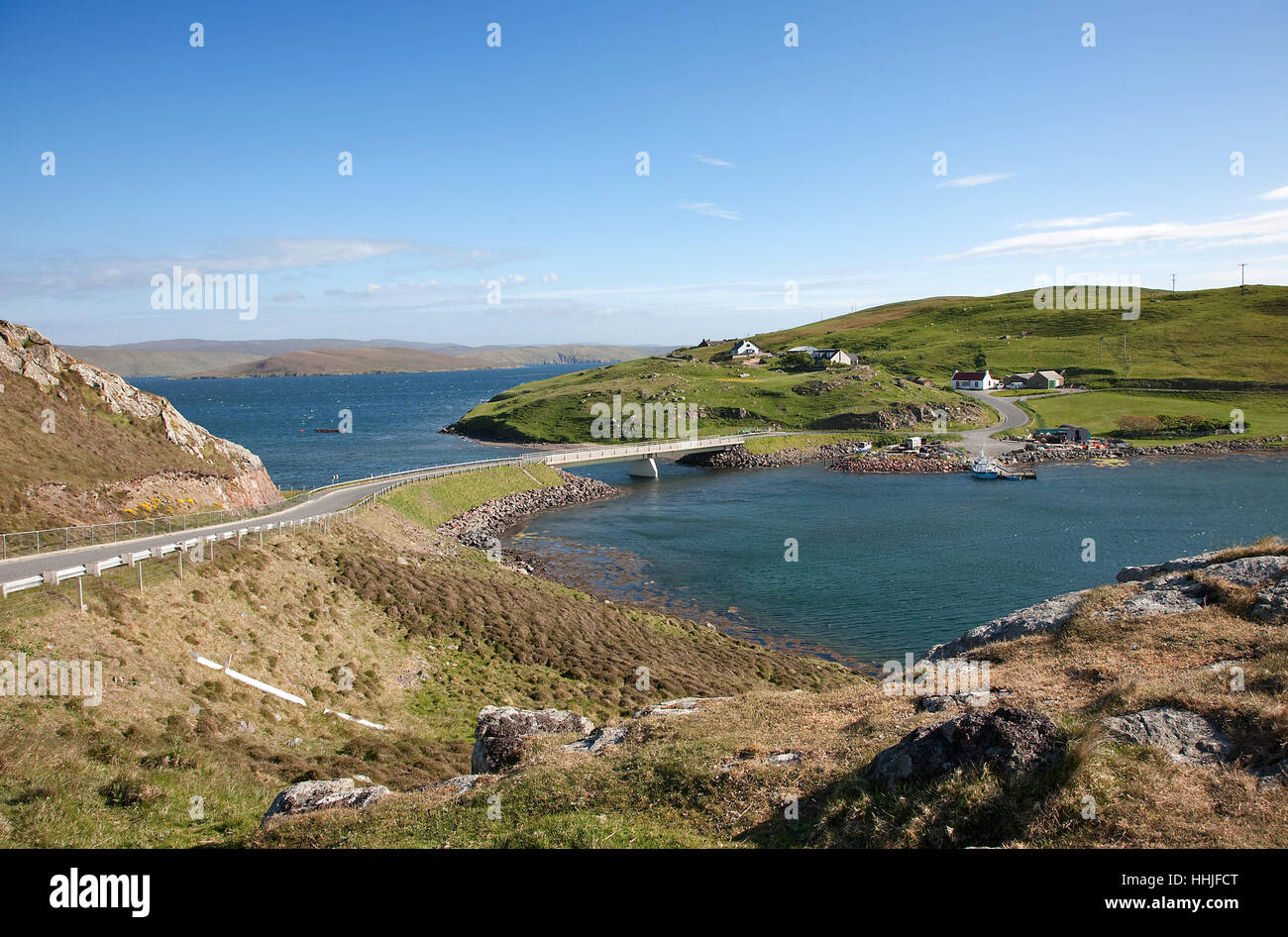 Muckle Roe bridge, Mainland, Shetland Islands, Scotland, UK Stock Photo ...