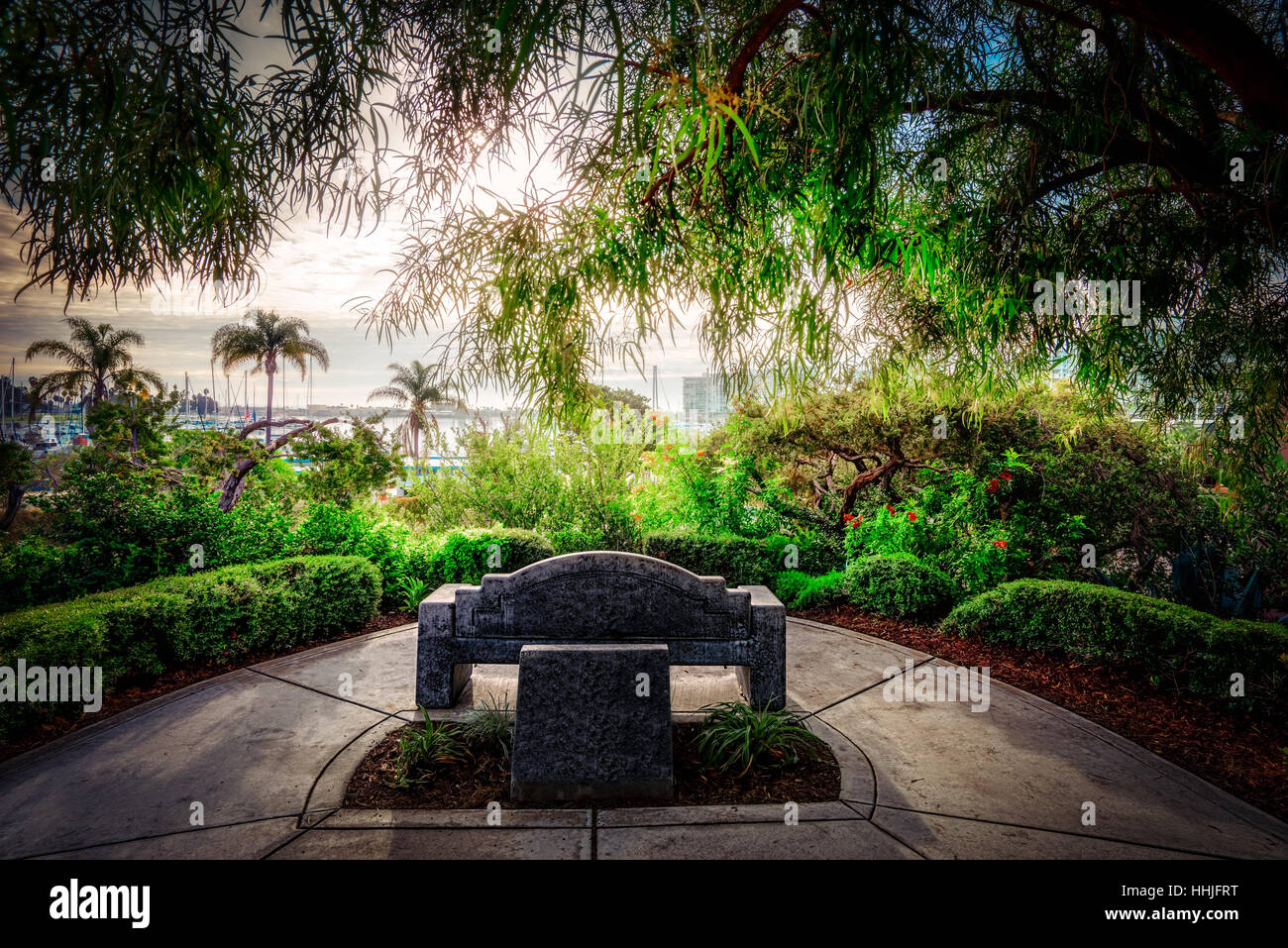 Sunrise on a little bench at Glorietta and Ynez in Coronado, California ...