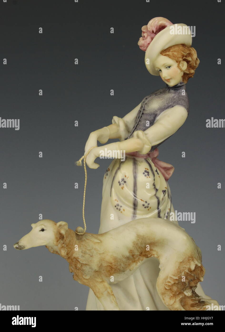 Capodimonte Bruno Merli Porcelain Figurine Lady with Borzoi Stock Photo ...