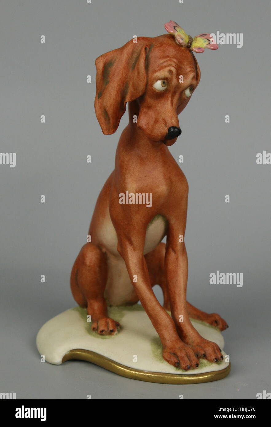 Capodimonte Giuseppe Cappe Porcelain Figurine 99069 Dog with Butterfly ...