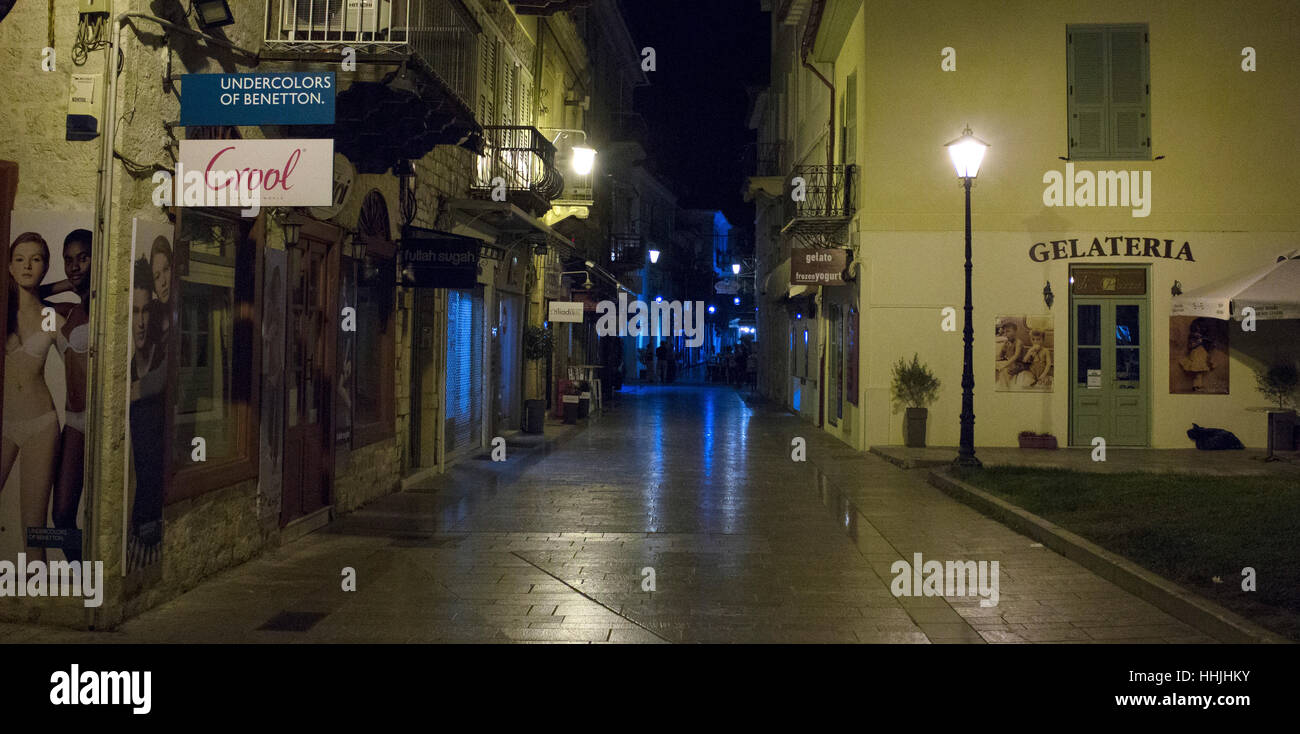 Pedestrian street at night hi-res stock photography and images - Alamy