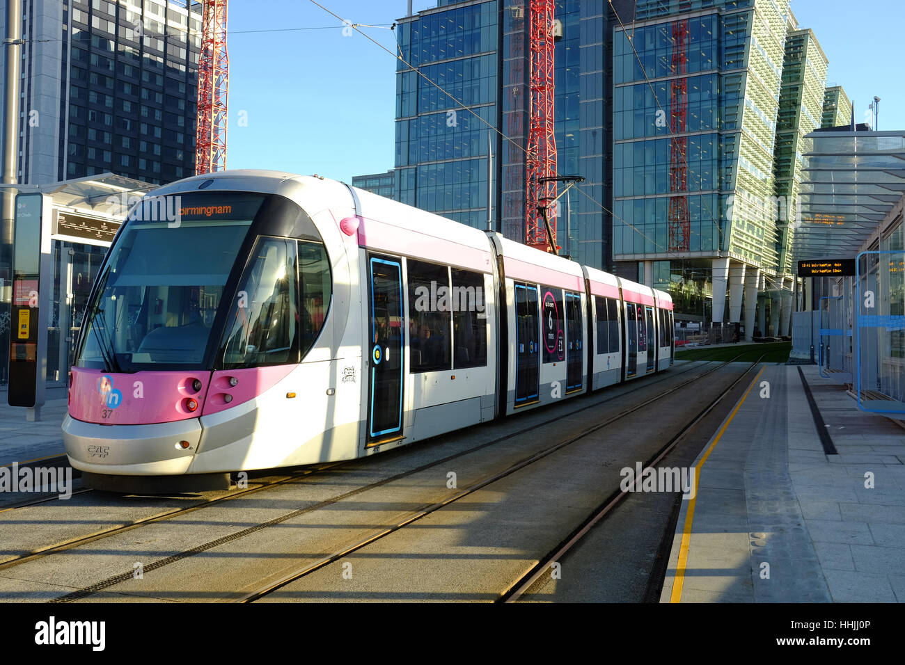 Midland Metro tram at Snow Hill, Birmingham, UK Stock Photo - Alamy