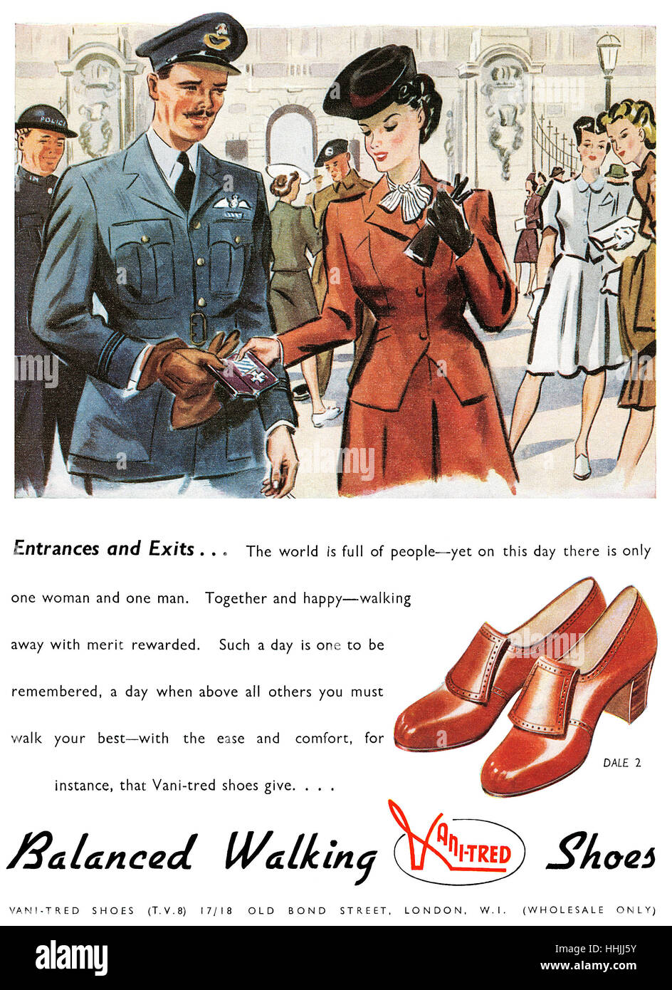 1944 British wartime advertisement for Vani-Tred Shoes Stock Photo - Alamy
