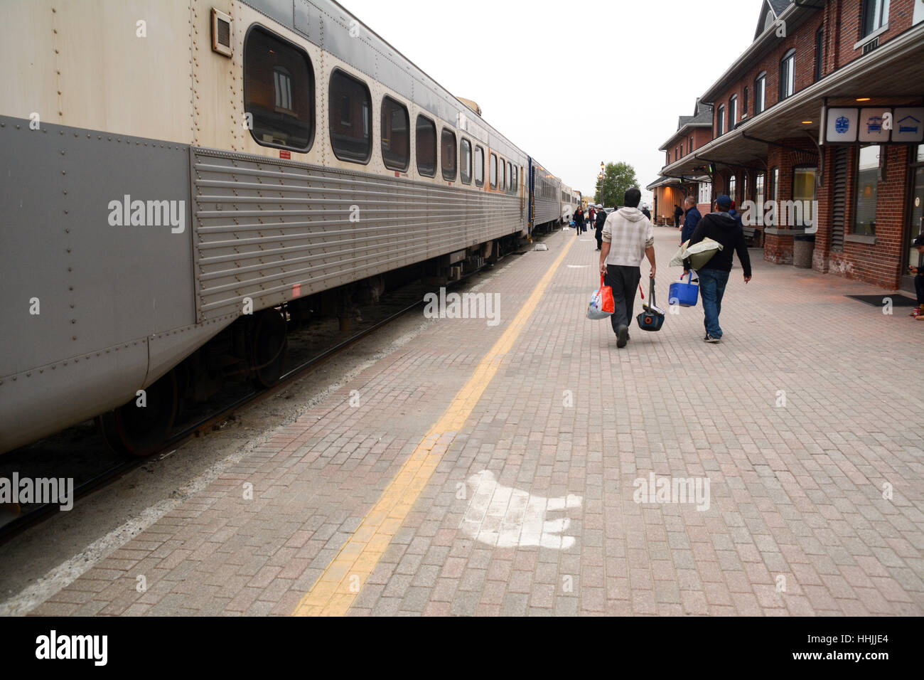 An Ontario Northland passenger train (the Polar Bear Express) and ...